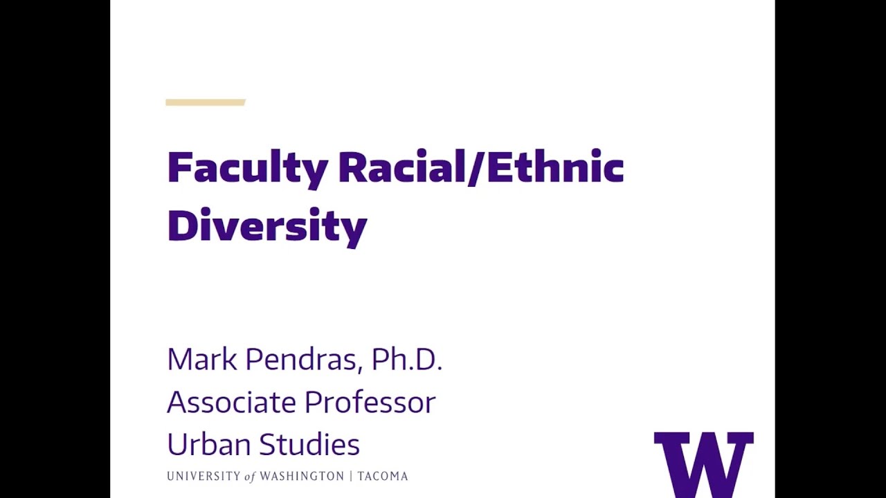 Equity: Faculty Racial/Ethnic Diversity - Mark Pendras - YouTube