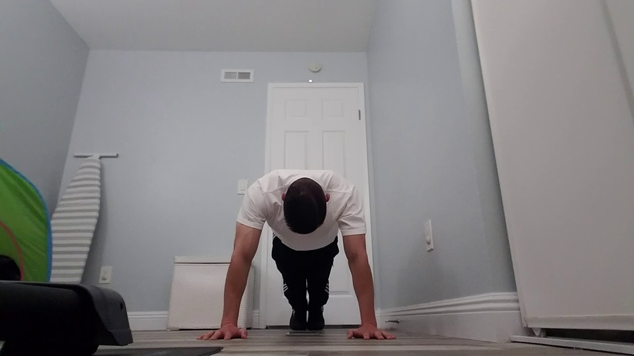 45 full range of motion push ups to 45 second plank to 25 push ups to ...