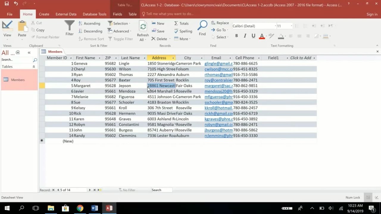 Access 2021 In Practice Ch 1 Guided Project 1-2 | SIMnet Assignment ...