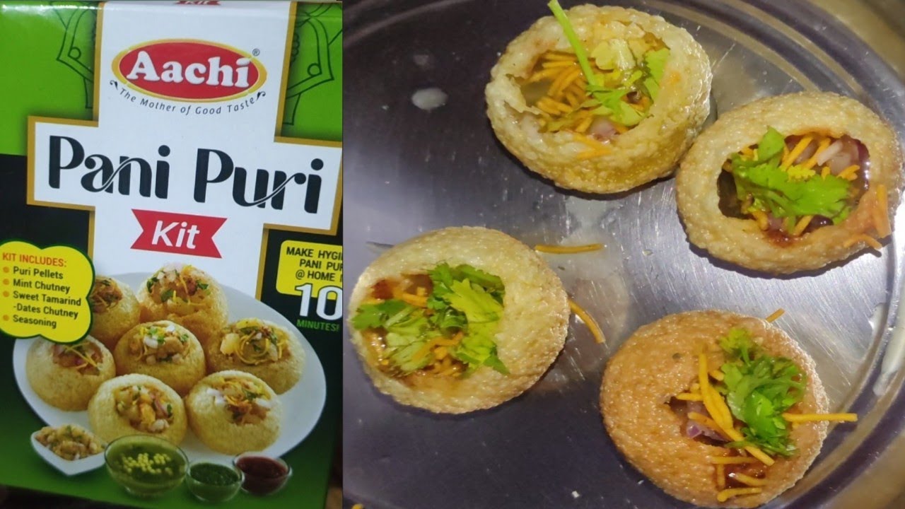 Aachi Pani poori kit ல் செய்த பானிபூரி/Aachi pani poori at home 🏠Making ...