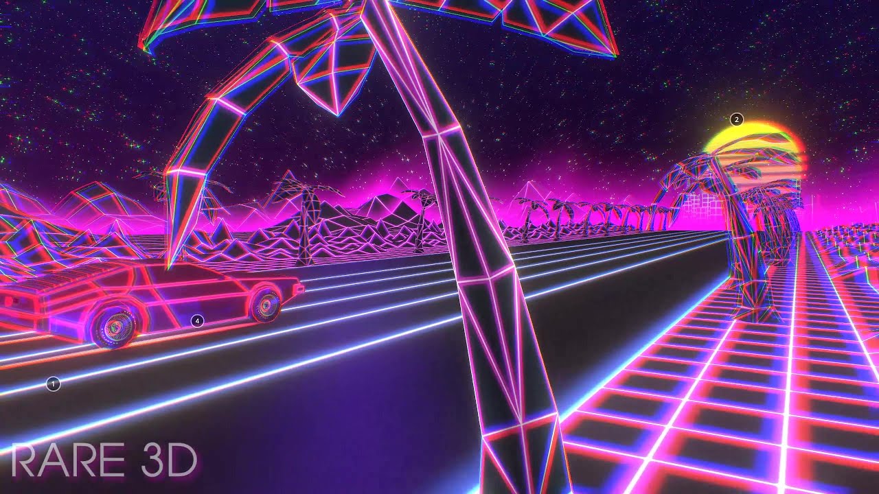 Drive back to the 80s Retro 3D Model - YouTube