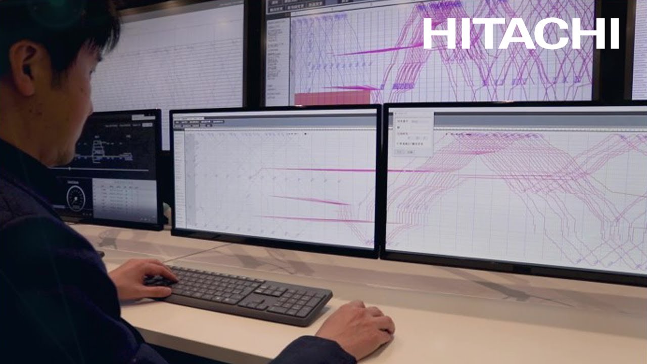 Hybrid type railway traffic management AI - Hitachi - YouTube
