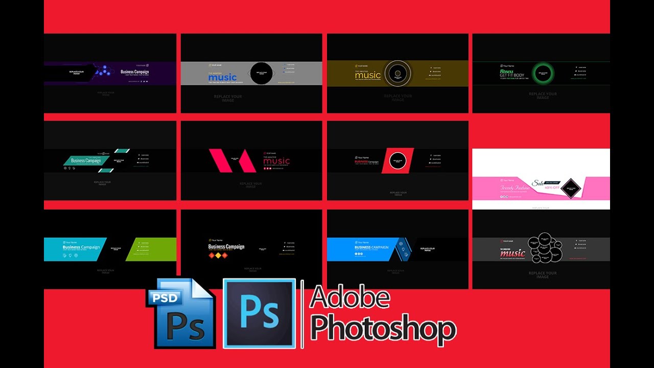 Youtube Channel Cover Art In Photoshop PSD Free - YouTube