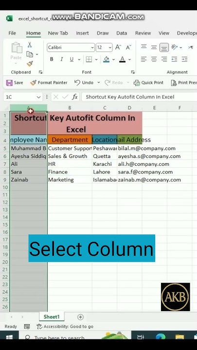 Shortcut to Autofit Columns in Excel#shortsvideo#shorts#excel#shortcutkeys#shortcut#columns # ...