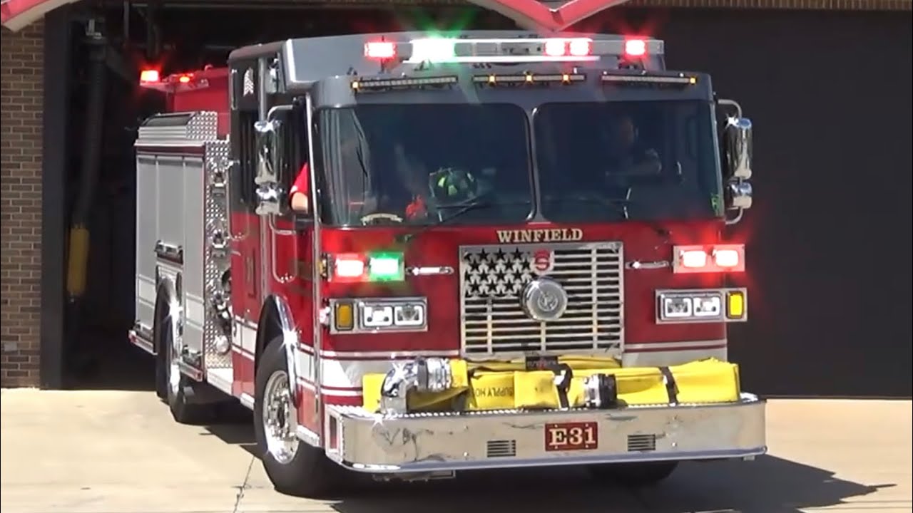 *AIRHORN* Winfield IL Fire Protection District Engine 31 & Ambualnce 31 ...