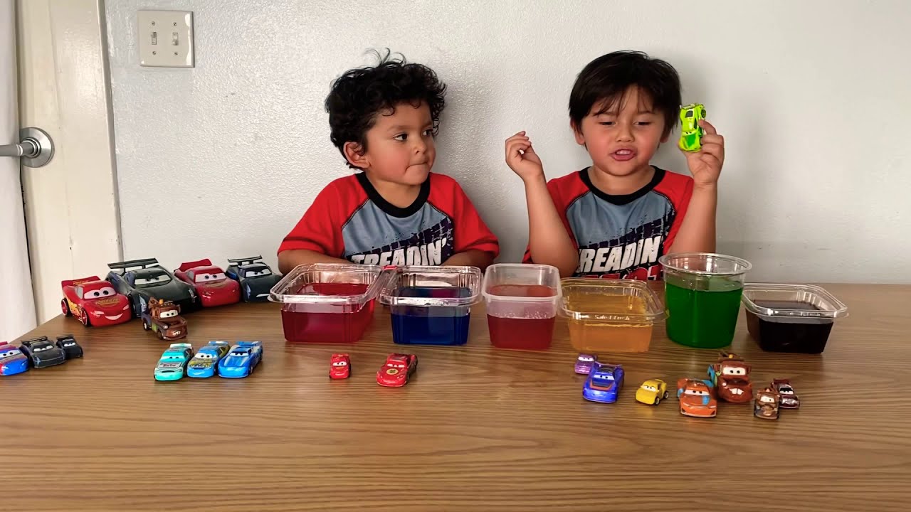 PART#1 COLORFUL JELLO DESSERTS/ Disney Car Toy McQueen and Friends ...