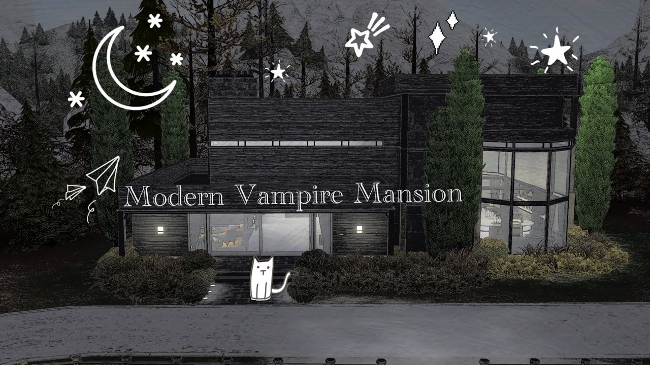 Modern Vampire Mansion Sims 4 Speed Build & Walk Through - YouTube