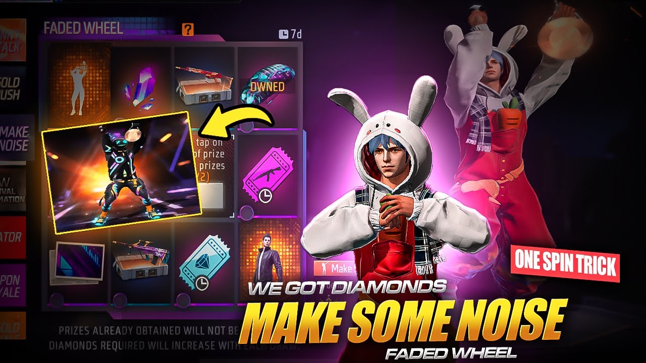 Make Some Noise Emote Spin | New Faded Wheel Event In Free Fire | New ...