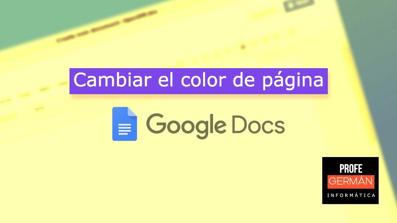 Color de página o fondo en documentos de google (google docs) - YouTube