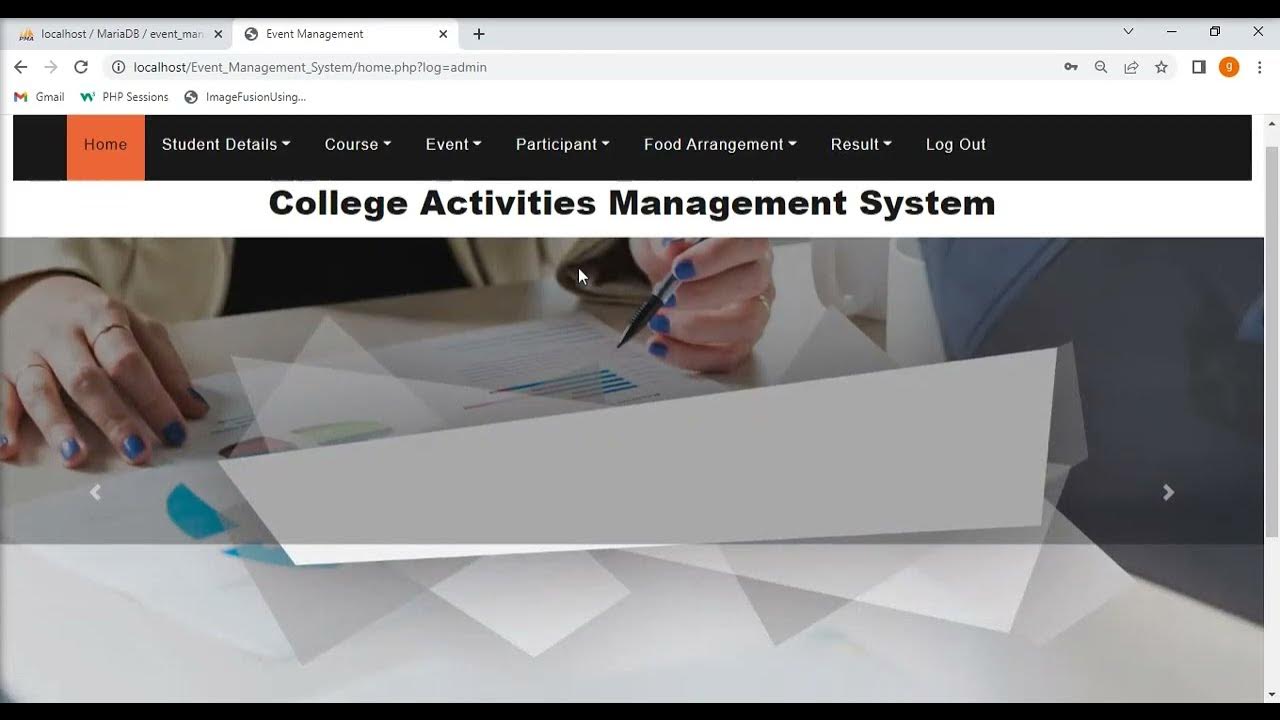 College Event Management System using PHP - YouTube