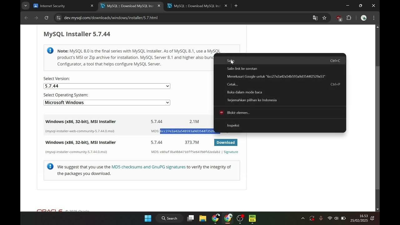 Cek Integrity with MD5 Checksum - YouTube