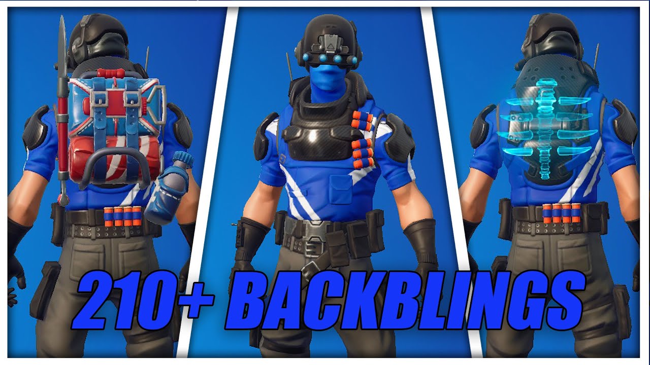 Carbon Commando skin fortnite showcase with 210+ Back Blings! - YouTube