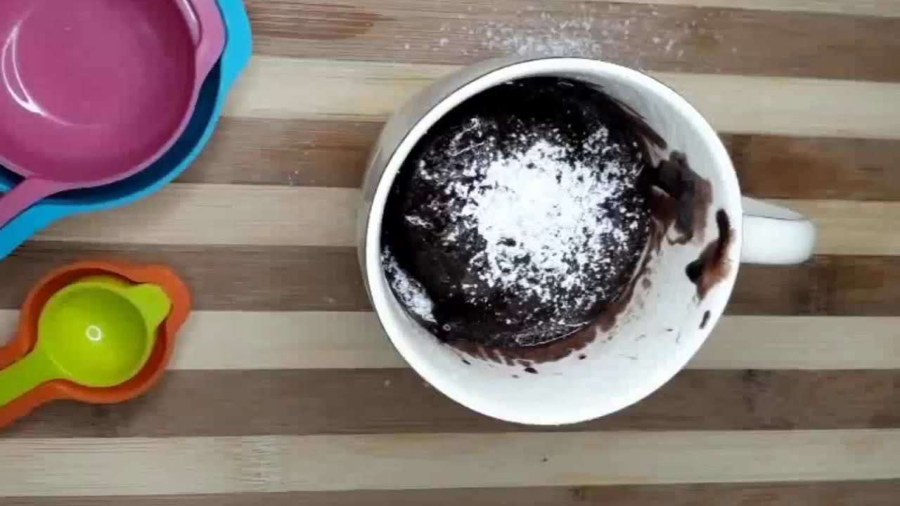 Home made chocolate syrup and nutella chocolate mug cake recipe (cook ...