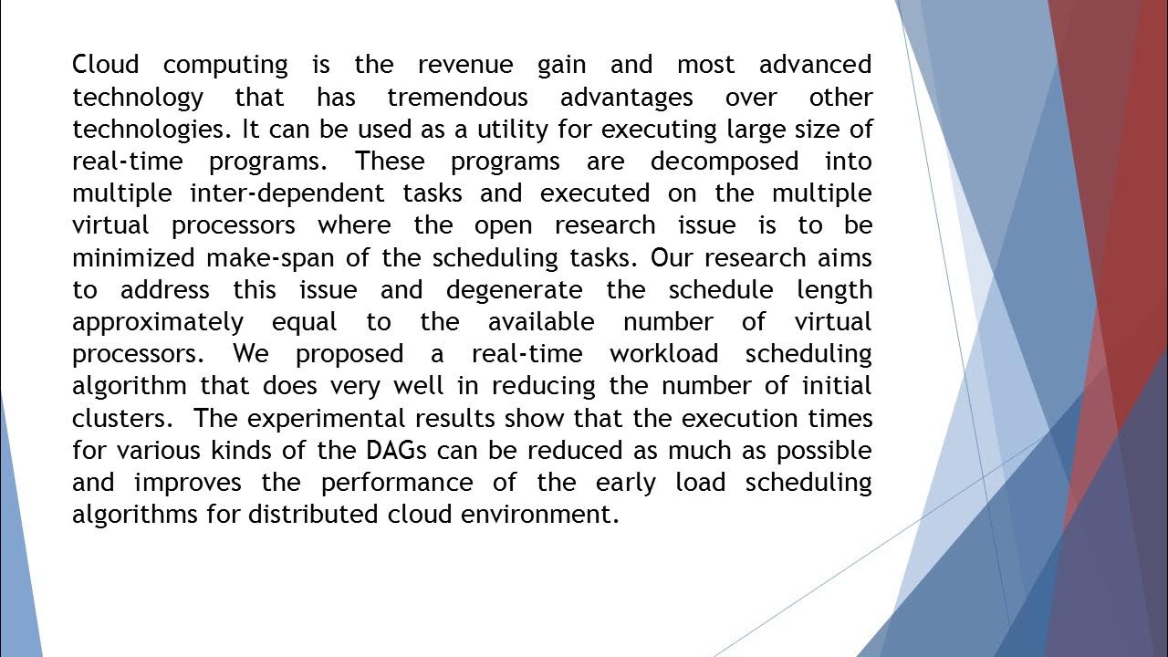 Real Time Workload Scheduling RTWS Algorithm for Cloud JI 11 36 52 - YouTube