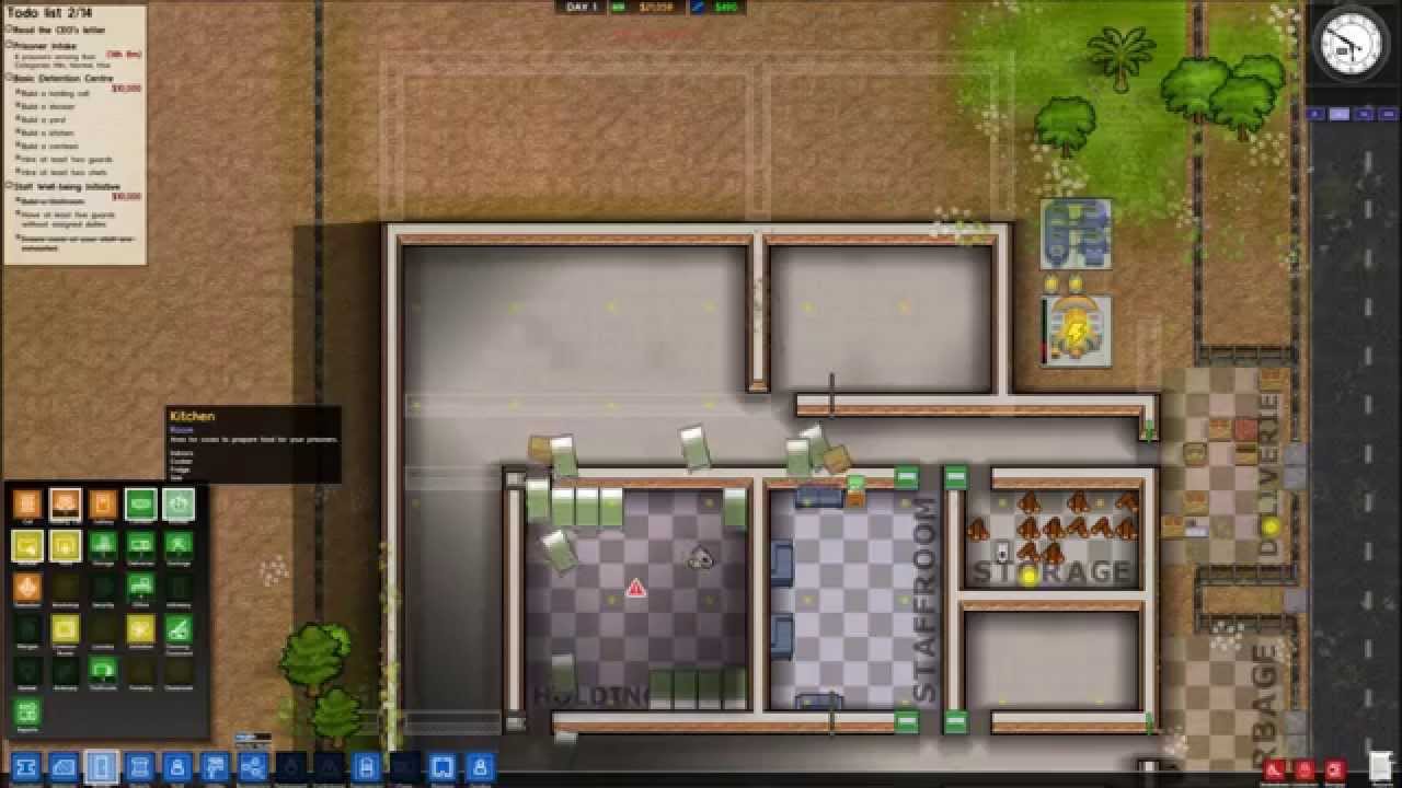 Let's Play Prison Architect Part 1: Basic Prison Tutorial - YouTube