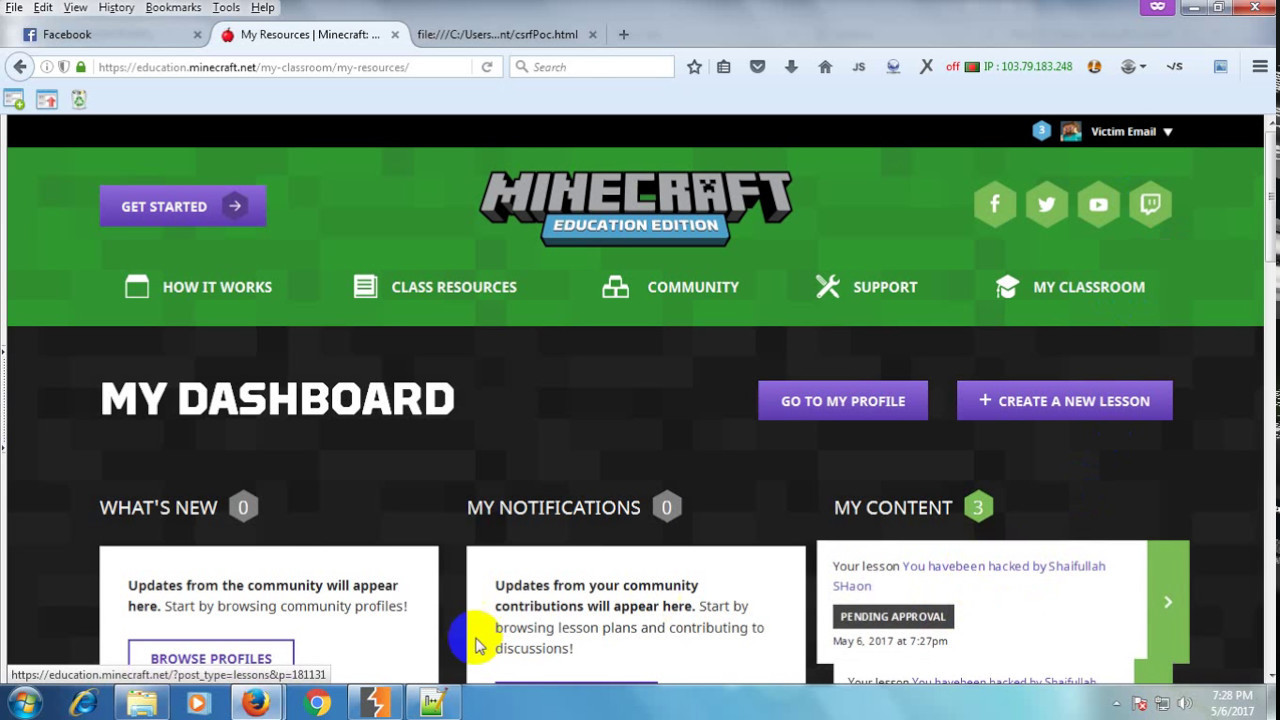 CSRF Cross Site Request Forgecy on "minecraft.net" Subdomain - YouTube