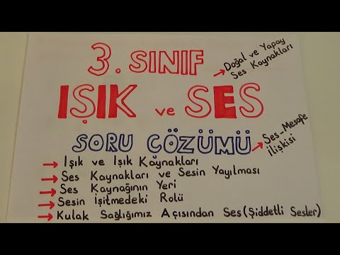 3. SINIF IŞIK ve SES SORU ÇÖZÜMÜ
