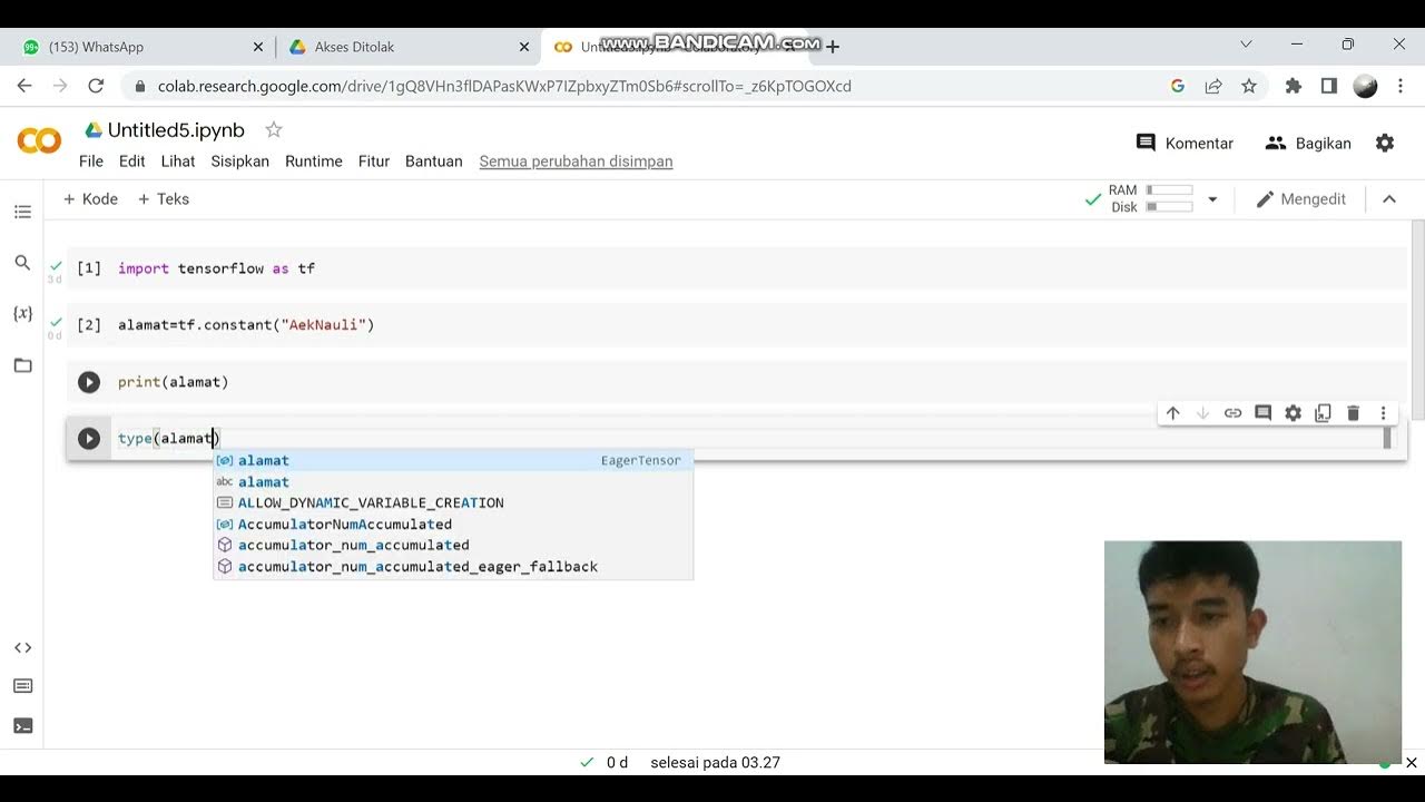 Cara Membuat Objek Tensor dengan tensorflow menggunakan google colab ...