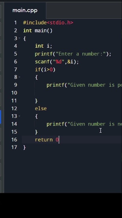 check positive or negative number using if/else in C/C++ language 🥰 #short #youtubeshorts - YouTube
