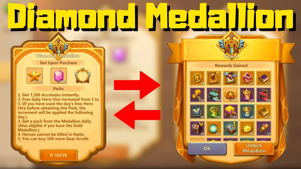New Diamond Medallion | Tons of Rewards | Castle Clash - YouTube