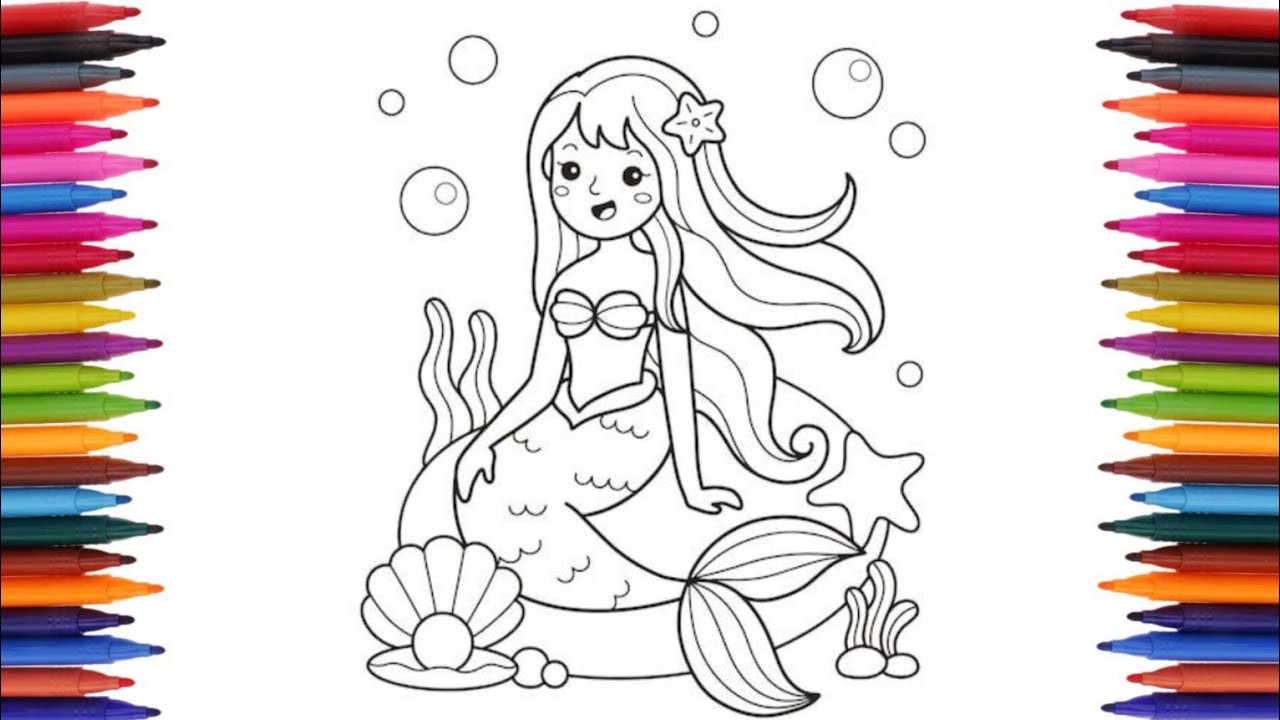 How To Draw Jalpari | Easy Qute Mermaid Drawing | Jalpari Step By Step ...