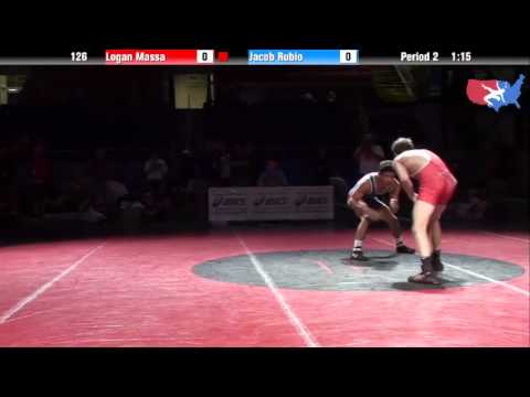 Fargo 2012 126 3rd Place Match: Logan Massa (Michigan) vs. Jacob Rubio ...