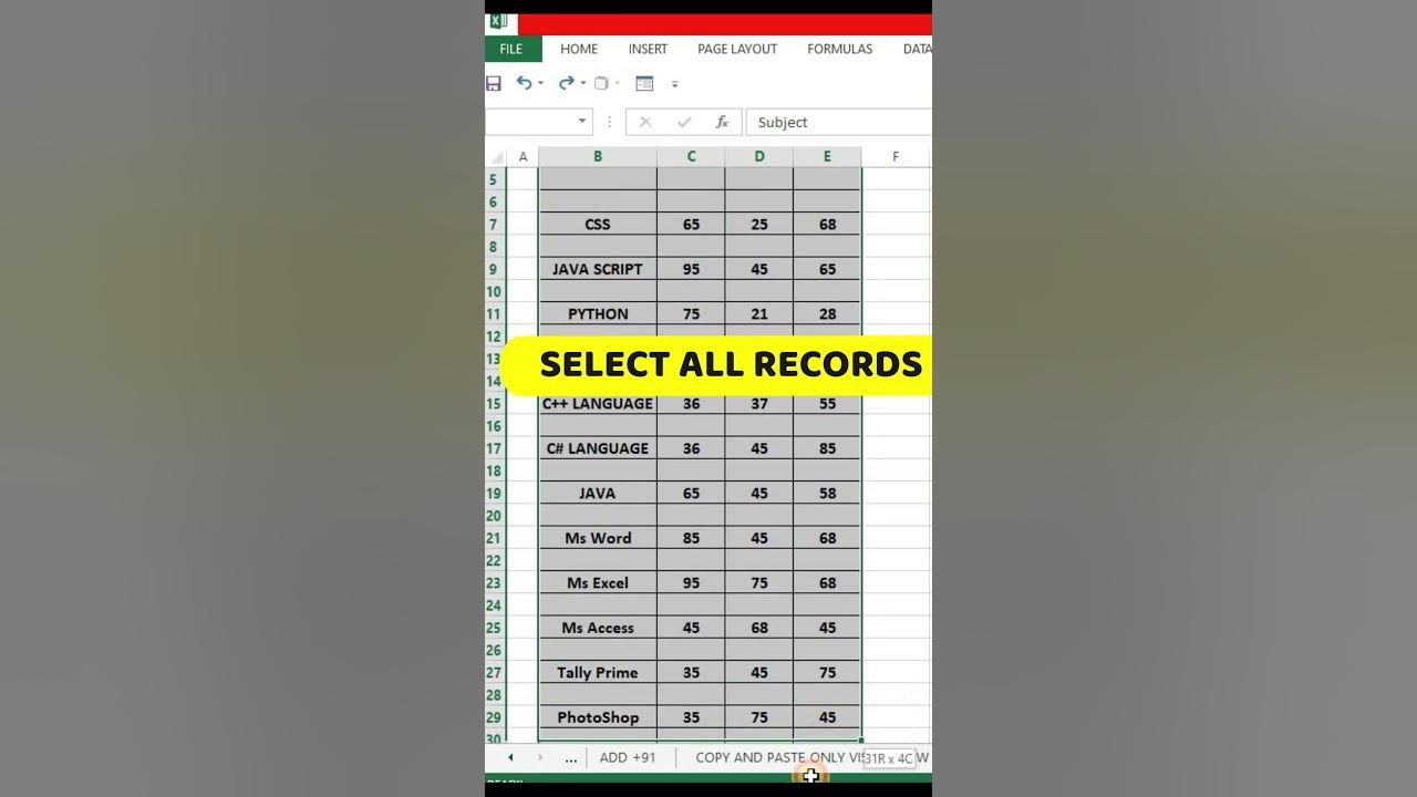 #shortsvideo |Delete All Blank Rows| Blank Rows delete in Excel| #youtubeshorts #excel # ...