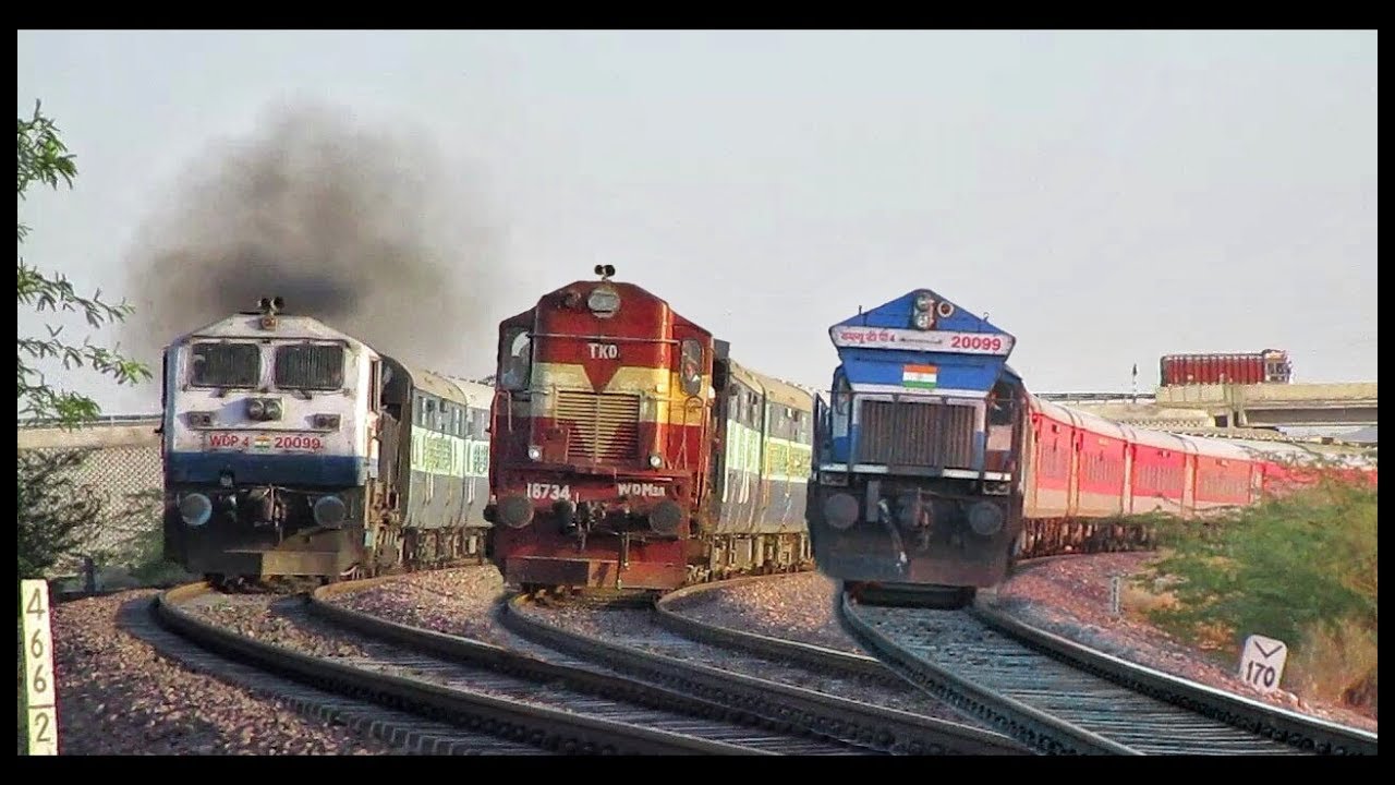 Trains Speeding on Curve - Ranakpur, Anuvrat etc. | Indian Railways ...
