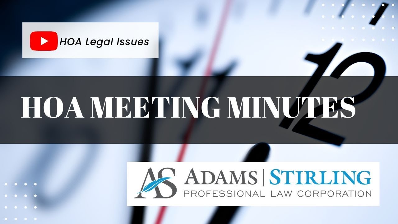 HOA Meeting Minutes YouTube HOA Meeting Minutes YouTube