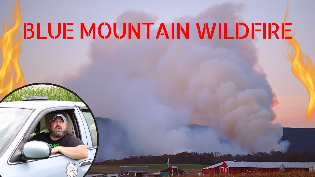MASSIVE Wildfire Burning On Blue Mountain! - YouTube
