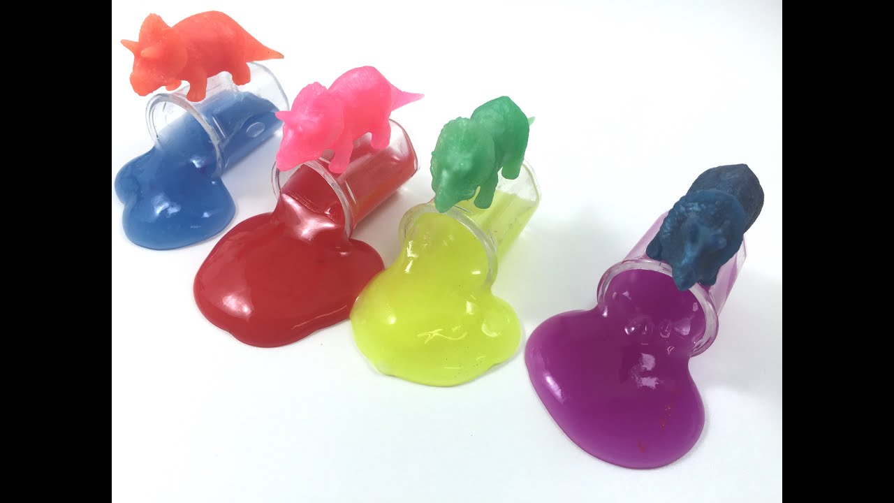 Learn colors with slime and play with stretchy animals - YouTube