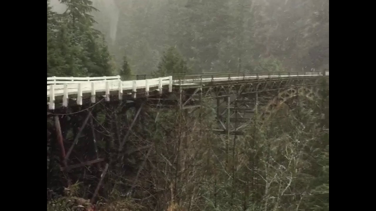Carbonado River Bridge Snowfall - YouTube