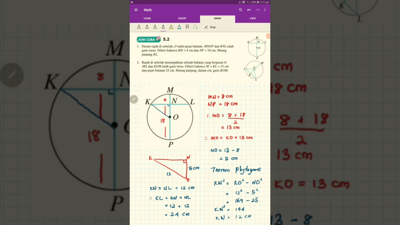 5. 2 Bulatan - Sifat Simetri Perentas - YouTube