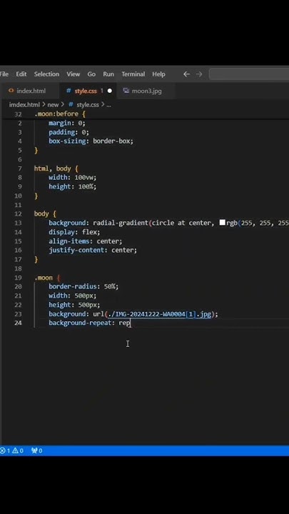 Learn how to create a realistic moon animation with HTML, CSS, and JS- 🌟 Level up your ...