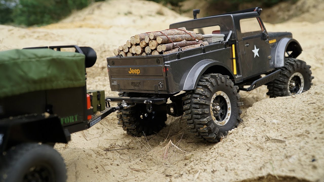 Axial Jeep Nukizer 715 with custom RC4WD Bivouac 1/10 M.O.A.B Trailer w ...