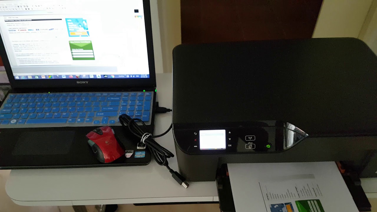 printing hp3250 wirelessly - YouTube