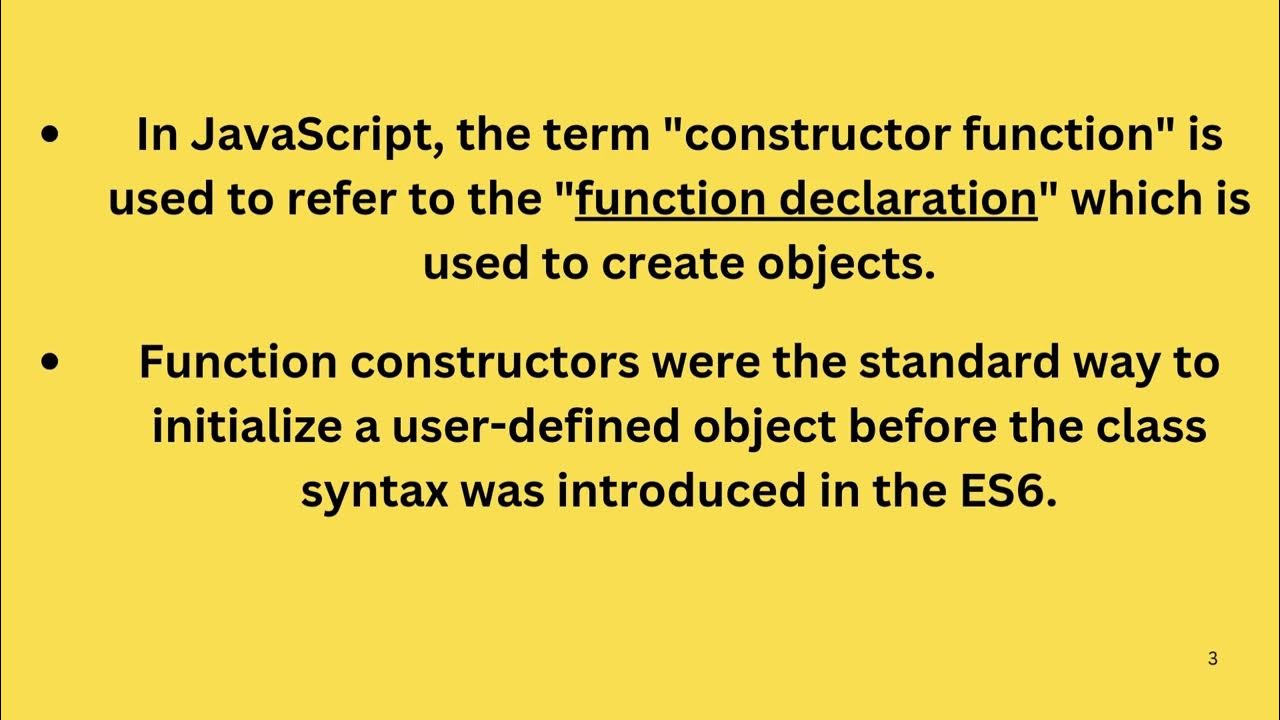 Constructor Functions in JavaScript - YouTube