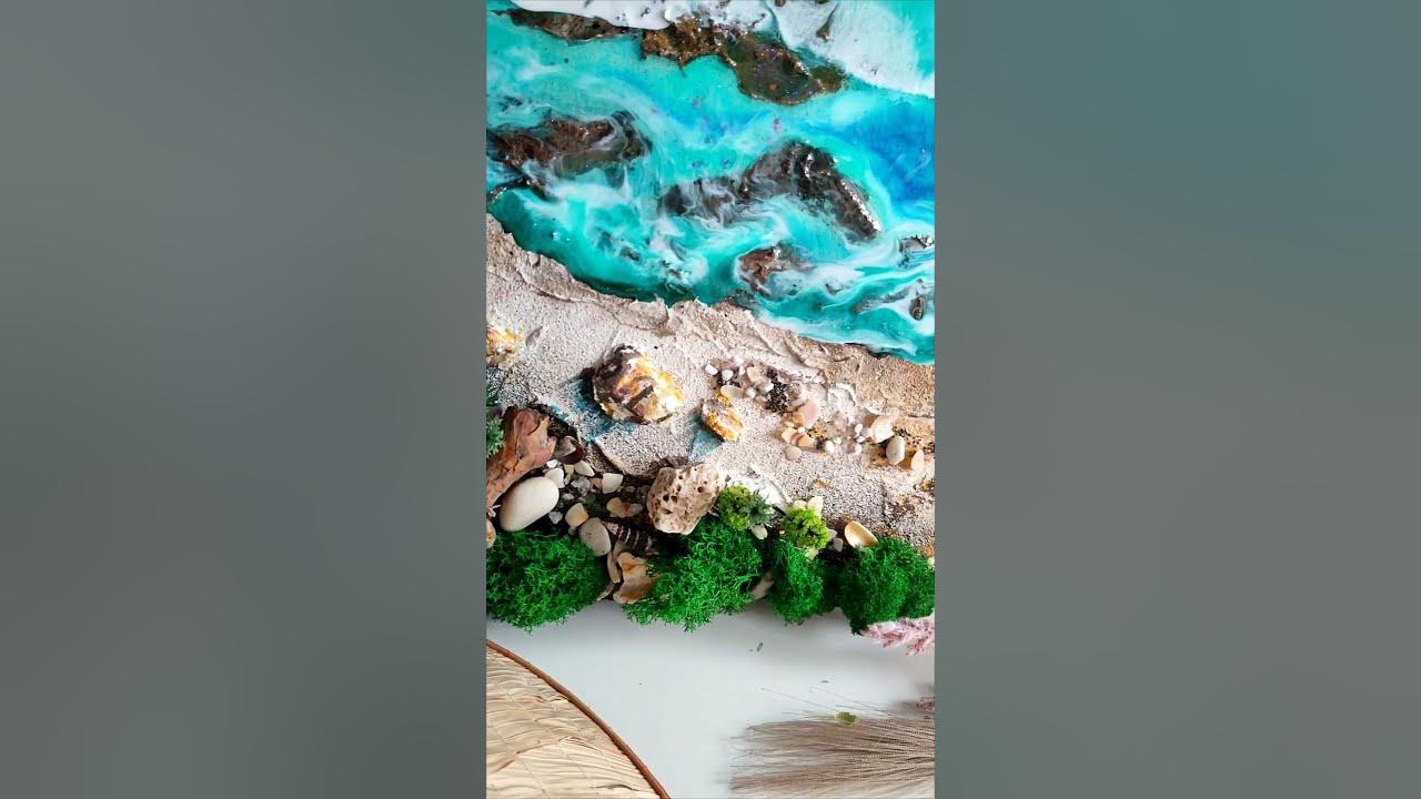 Картина со стабилизированным мхом и смолой #море #картина # ...
