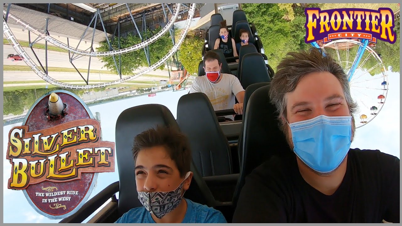Silver Bullet Roller Coaster Six Flags Frontier City Full Ride Through ...