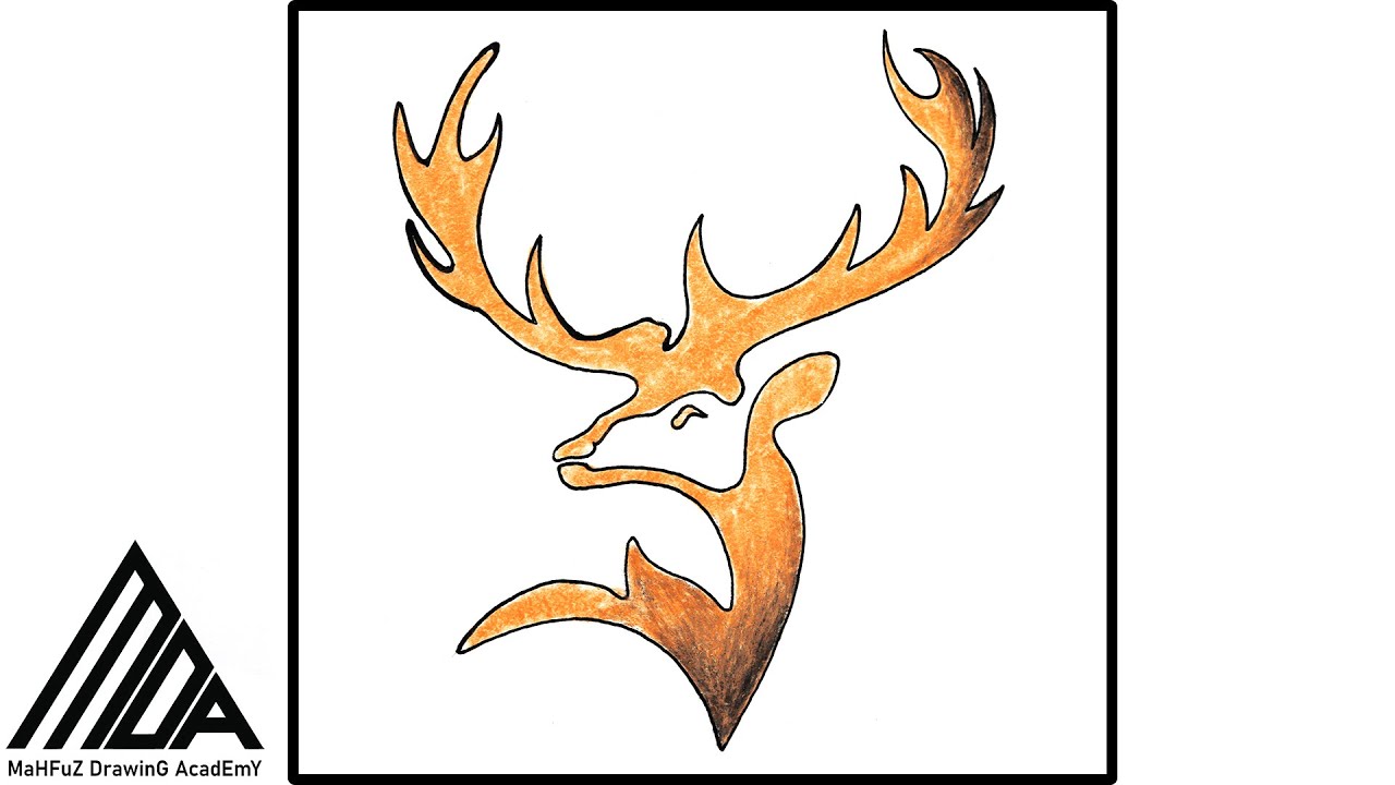 Deer Head Drawing || Very Easy Drawing || Step by Step Drawing Tutorial ...