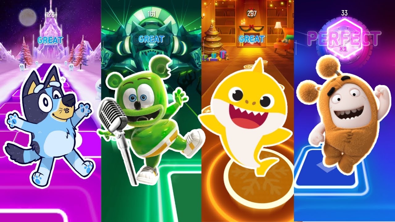 Bluey Bingo🆚 Gummy Bear 🆚 Baby Shark 🆚 Oddbods 🎶 Who Is Best? - YouTube