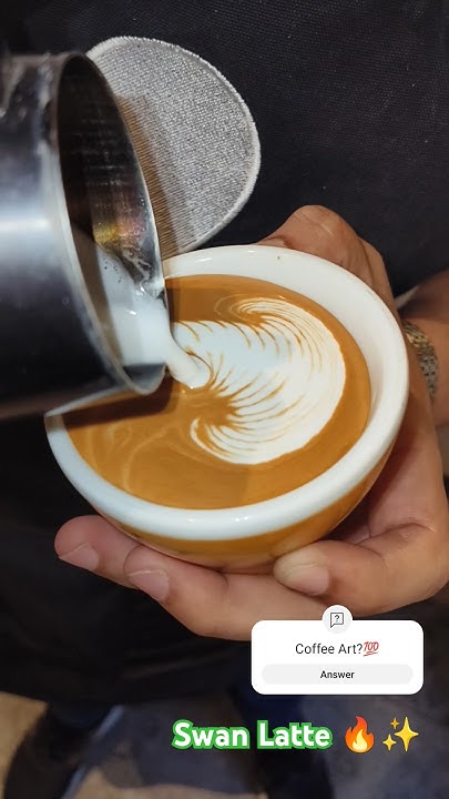 HOW TO POUR SWAN LATTE - latte art swan 🦢💯 [ COFFEE VIDEOS ] #short #trend #swan #coffee #art ...