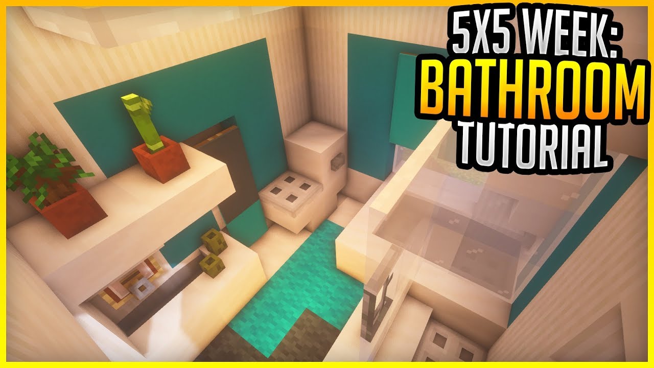 Minecraft: 5x5 Bathroom Tutorial 5x5 Week: Day 4 ErikOnHisPeriod - YouTube