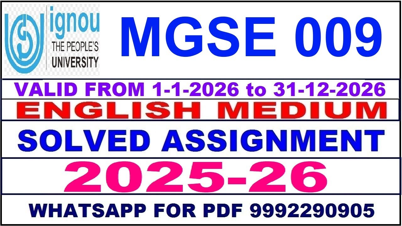 MGSE 009 solved assignment 2025-26 in English || mgse 009 solved ...