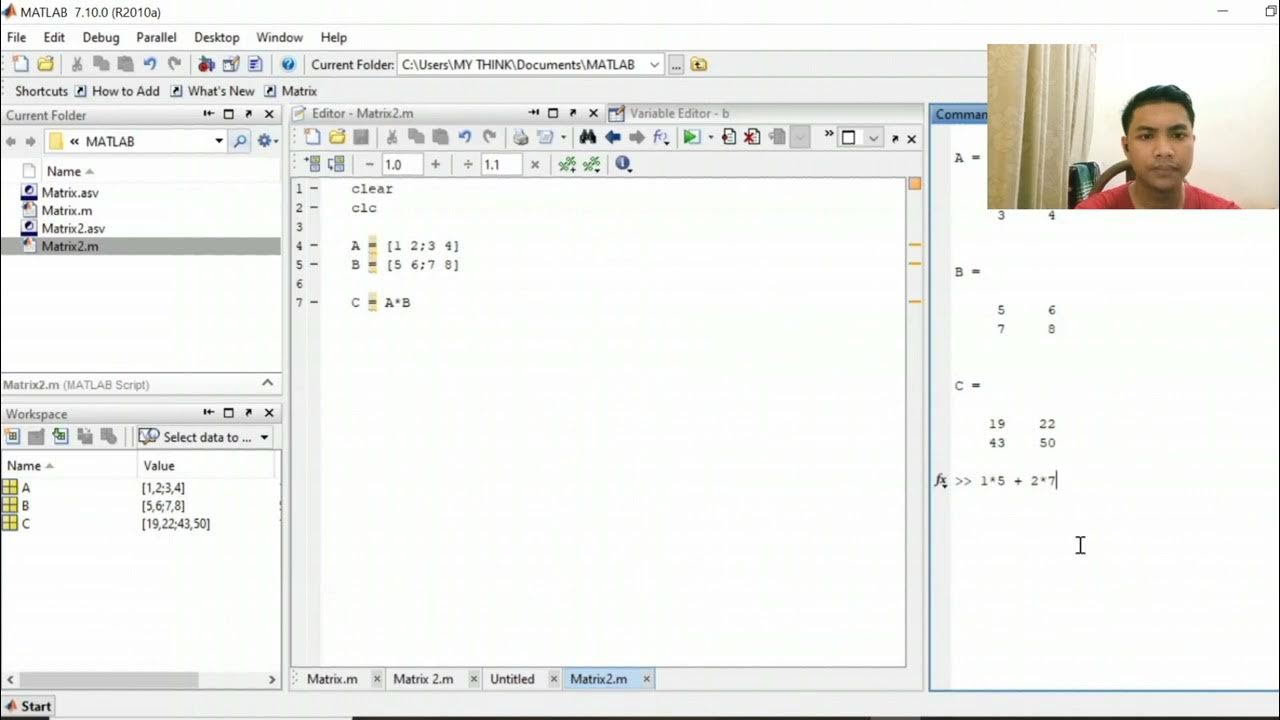 Tutorial Matlab Dasar (Matrix Part 2) - A Faris Ramadhani - YouTube