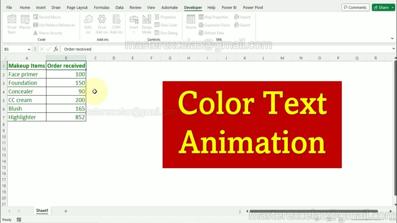 Colorful Text Animation - MS excel Tips and Tricks - YouTube