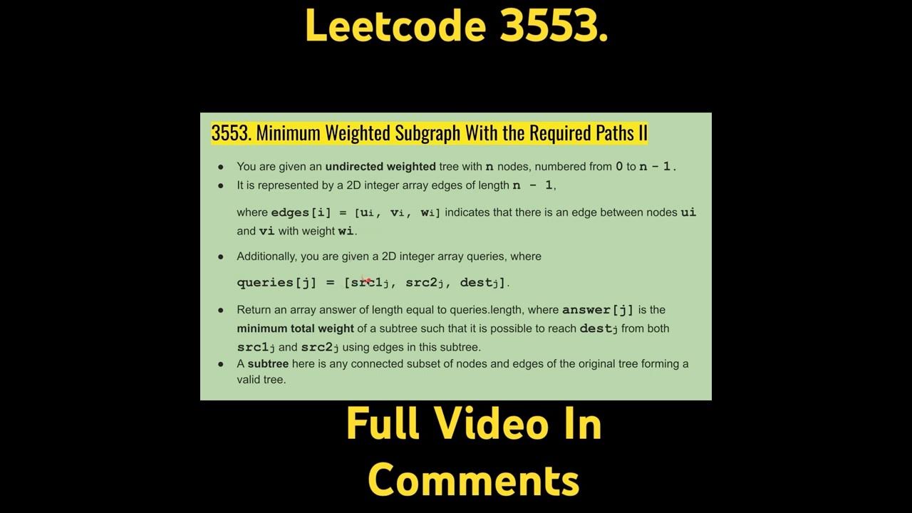 Leetcode Graphalgorithms Leetcode3553 Javasolution Shortestpath Dsa Leetcodecontest450