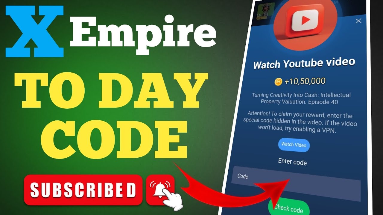 X Empire Today Vedio Code - YouTube