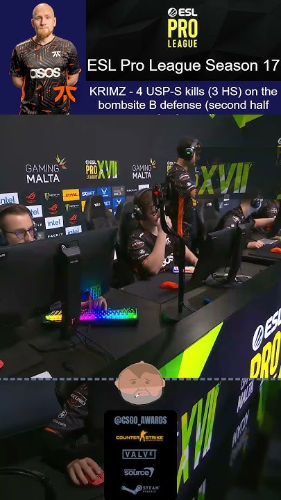 KRIMZ - 4 USP-S kills (3 HS) on the bom.. (Eternal Fire vs fnatic) - ESL Pro League Season 17 ...