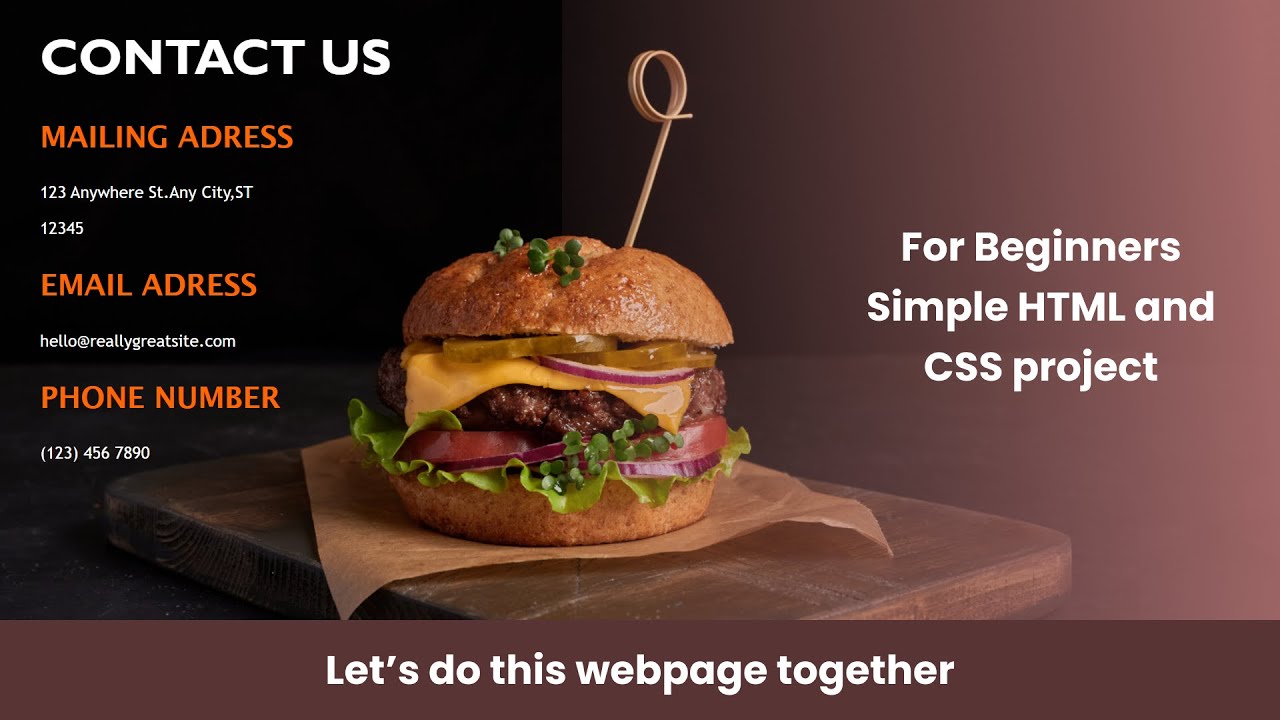 How to make a simple Burger Webpage😃👍 - YouTube